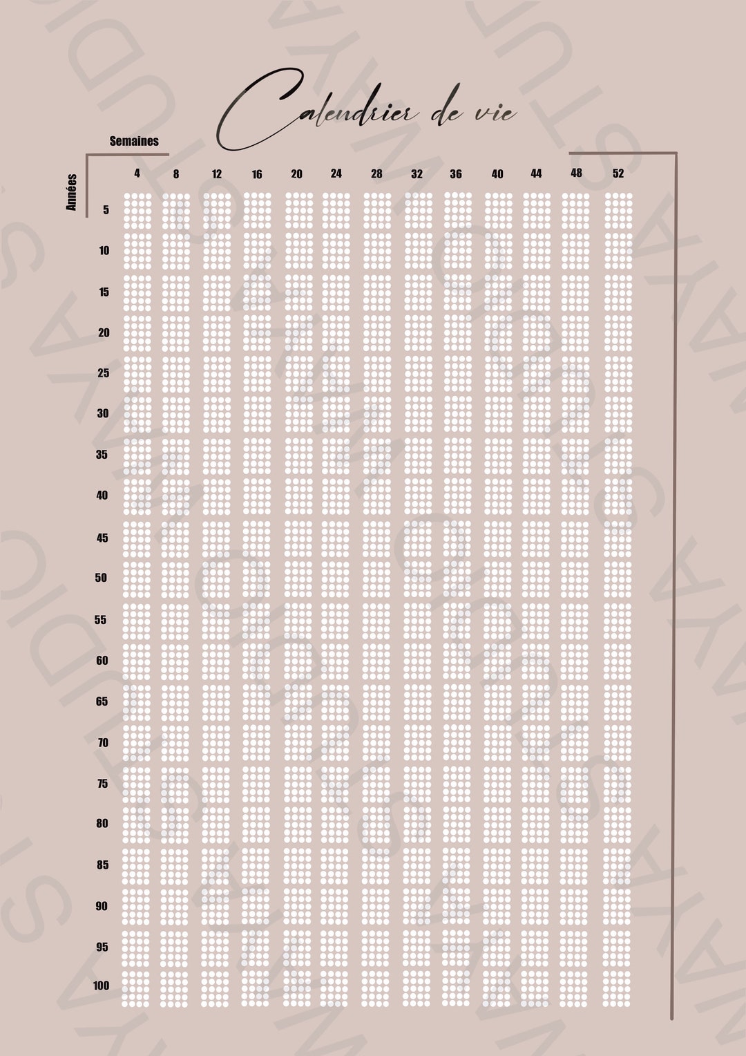 Life Calendar Life Calendar - Etsy