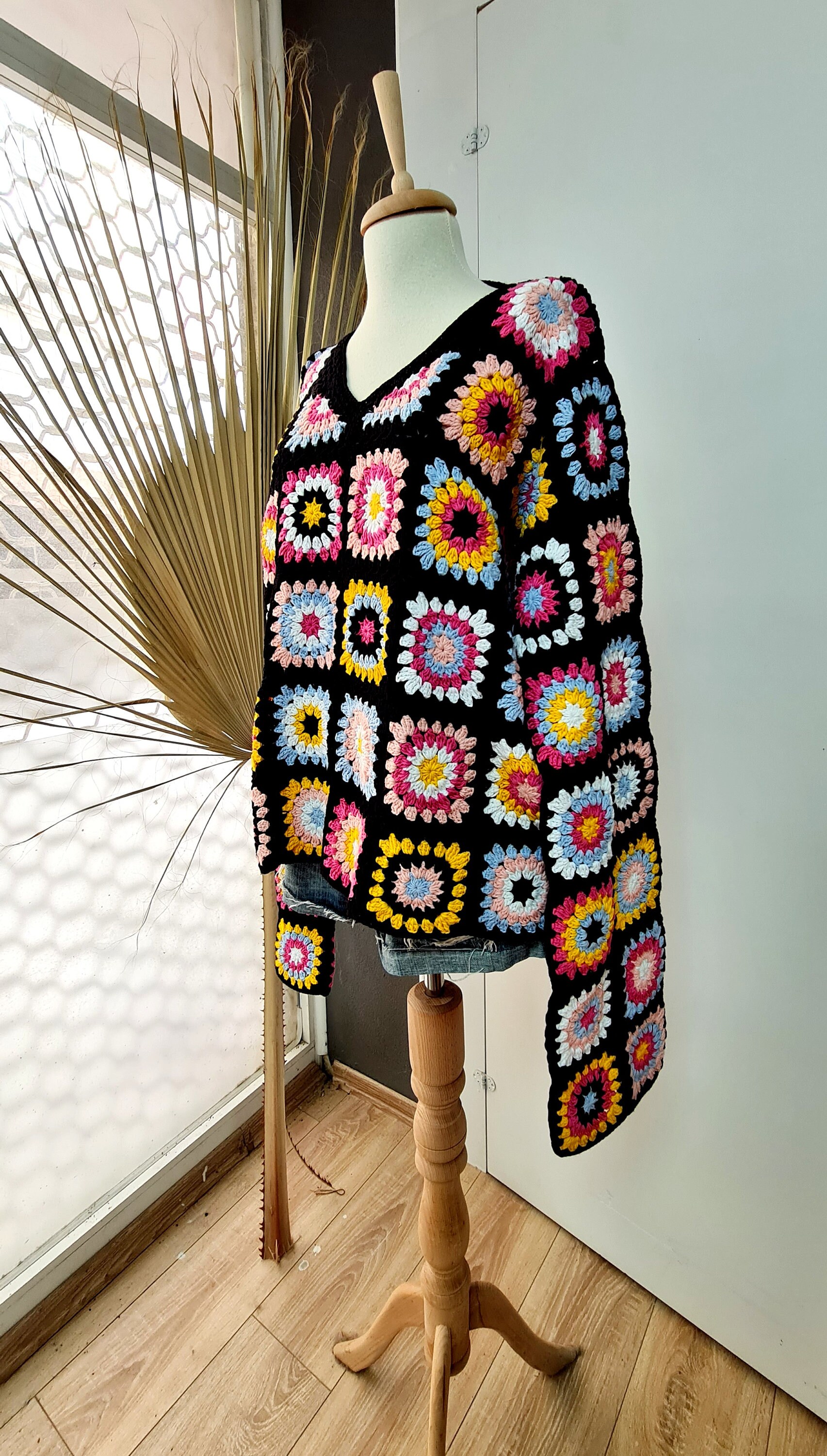 Crochet Sweater Four Season Unisex Granny Square Jumper - Etsy