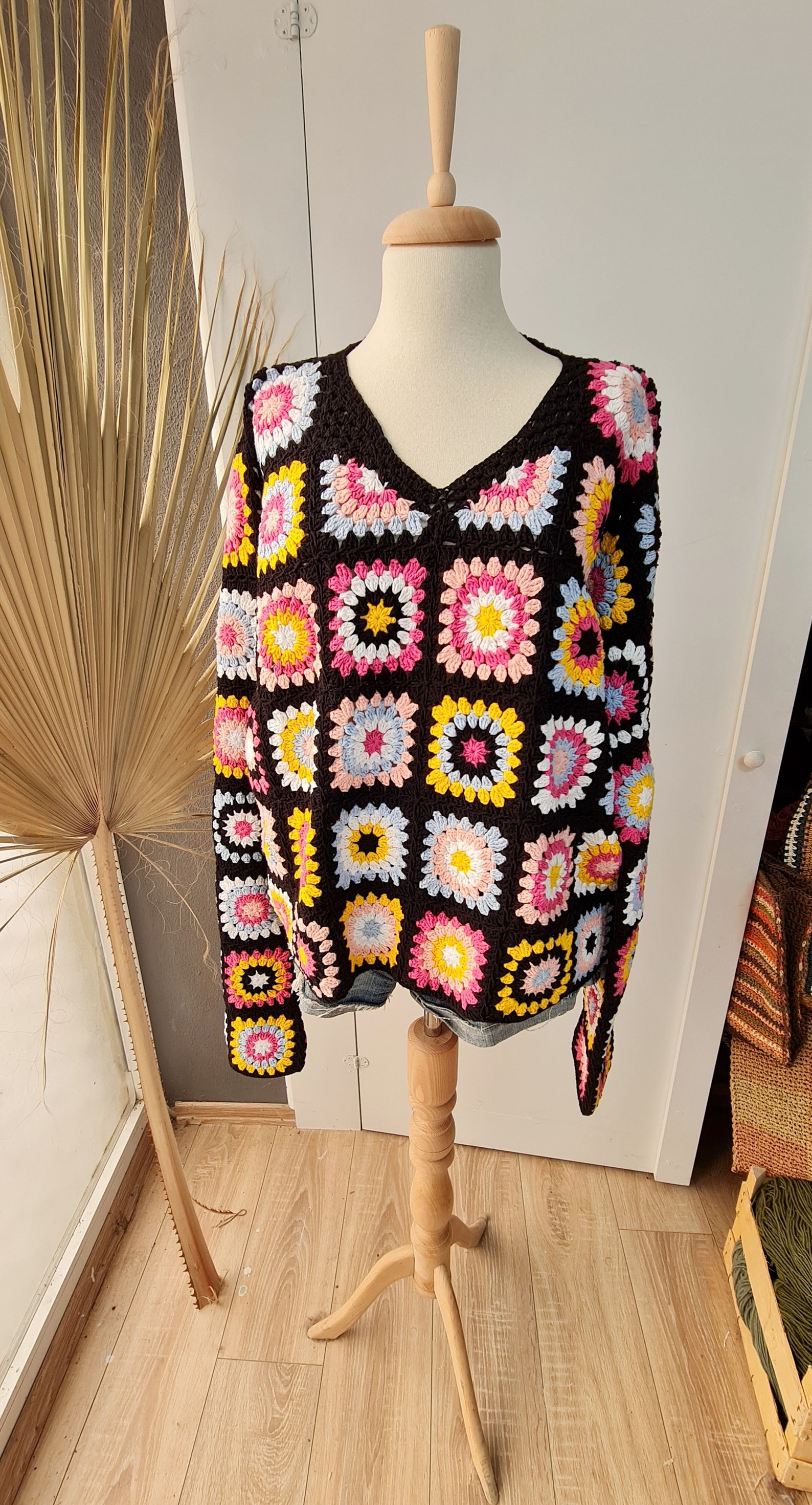 Crochet Sweater Four Season Unisex Granny Square Jumper - Etsy