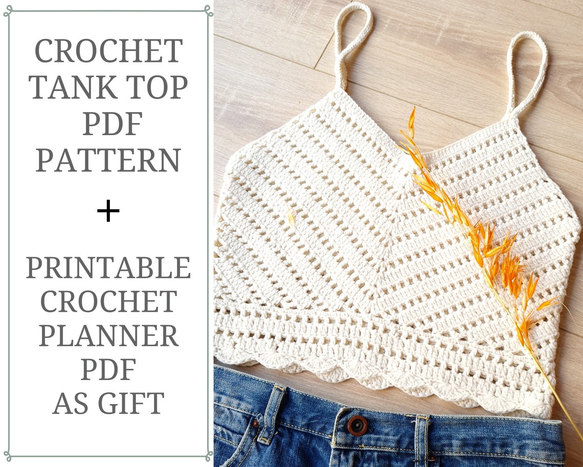 Crochet Easy Tank Top Pattern PDF File With Crochet Planner - Etsy