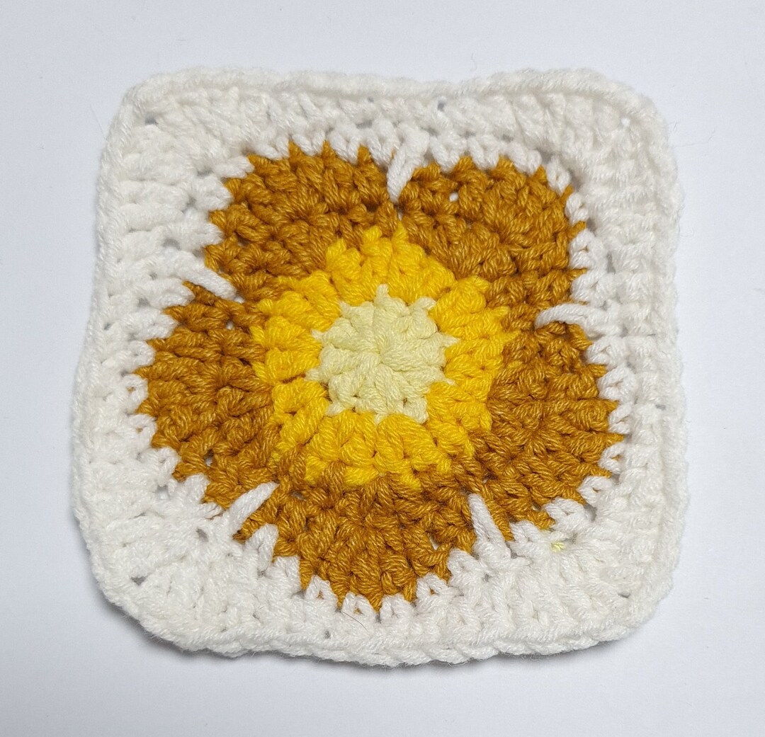 Mini Flower Square Pattern, Crochet Square Pattern, Written Daisy ...