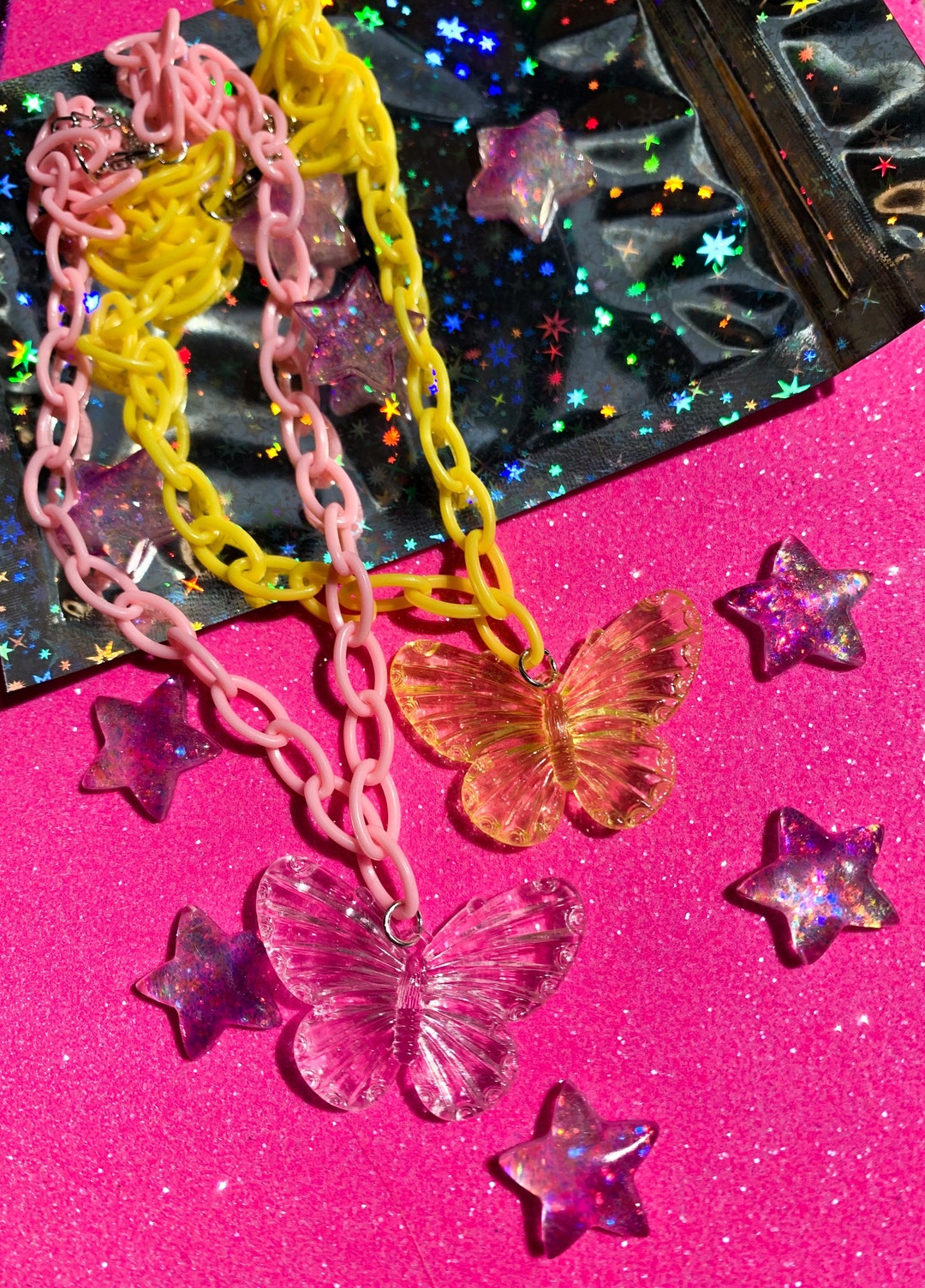 Butterfly Chain Necklace rave Accessories, Festival, Womens Rave ...