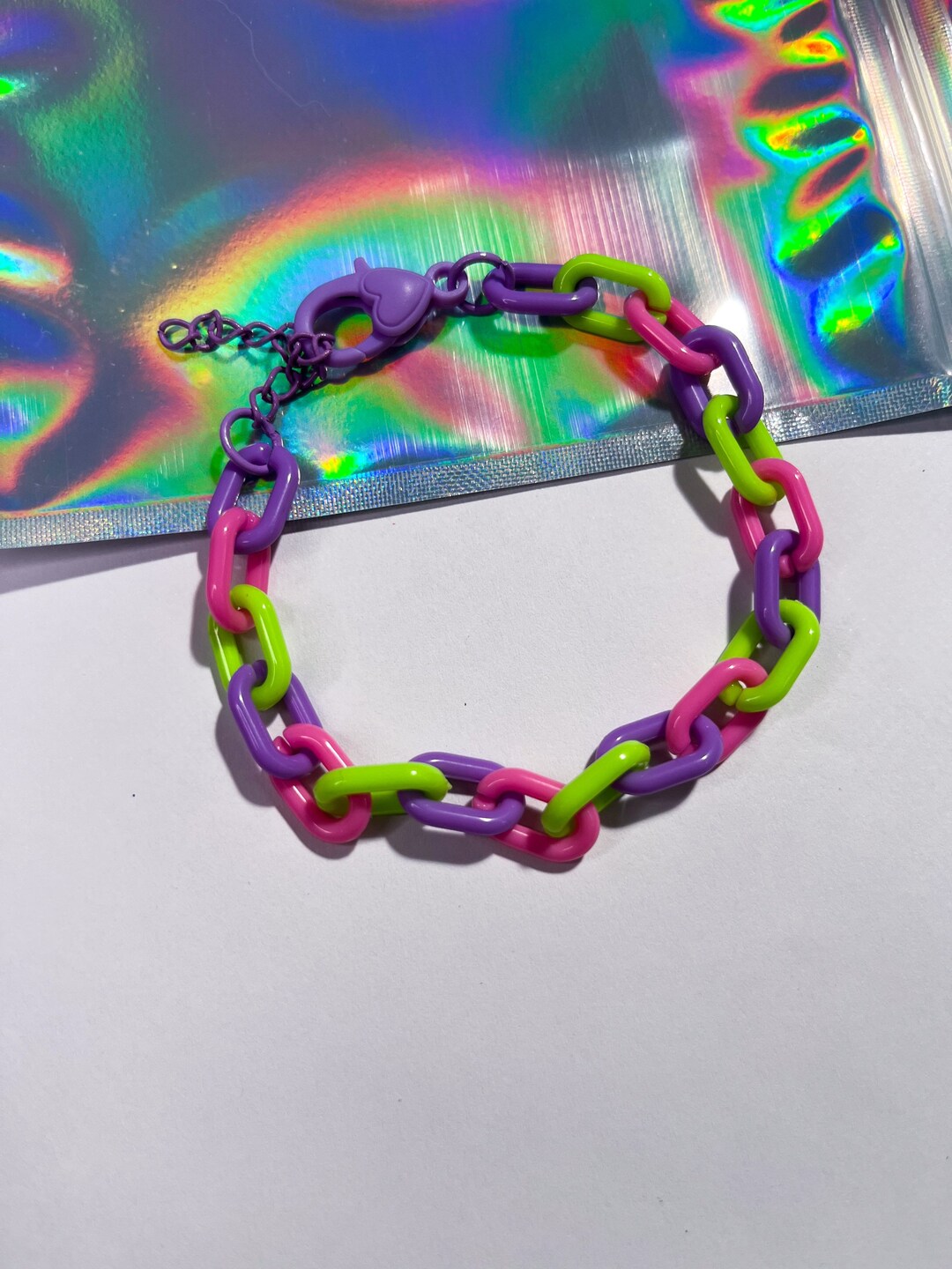 Colourful Neon Chain Bracelet for Women Rave Festival Accessories ...