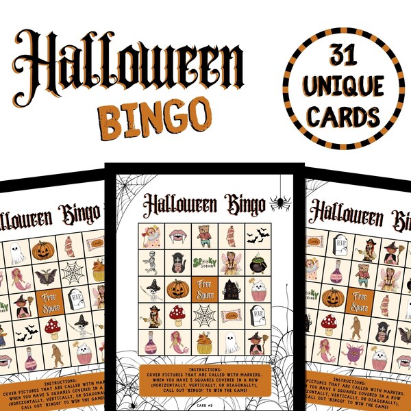 Cute Halloween Bingo Printable - Etsy