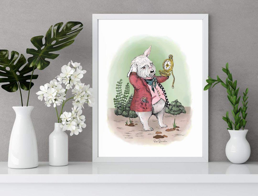Alice in Wonderland White Rabbit Late for an Important Date Digital ...