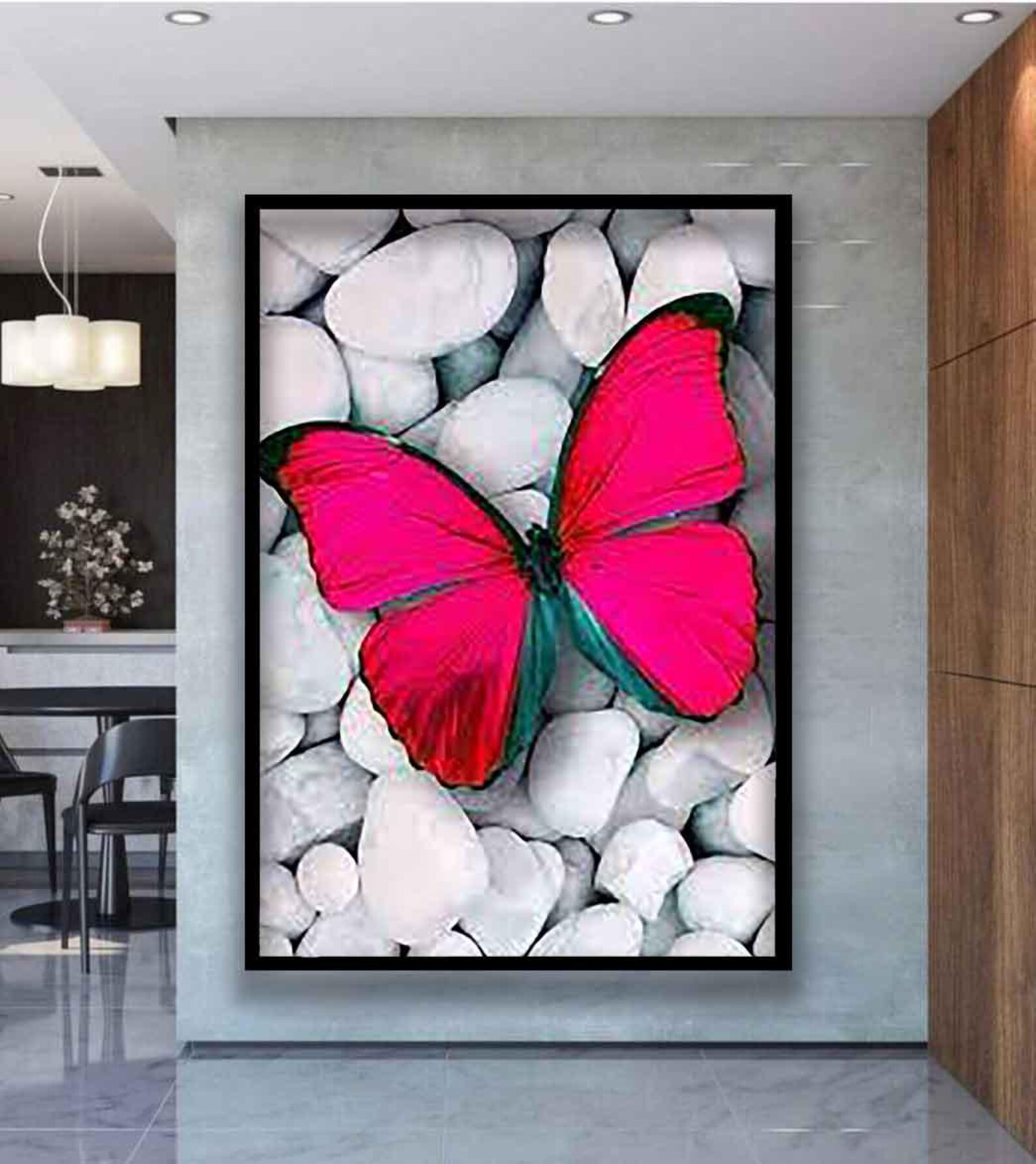 Butterfly Painting ,on Canvas,living Room Wall Art,modern Wall Decor ...