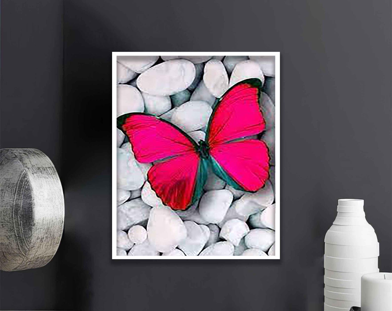Butterfly Painting ,on Canvas,living Room Wall Art,modern Wall Decor ...