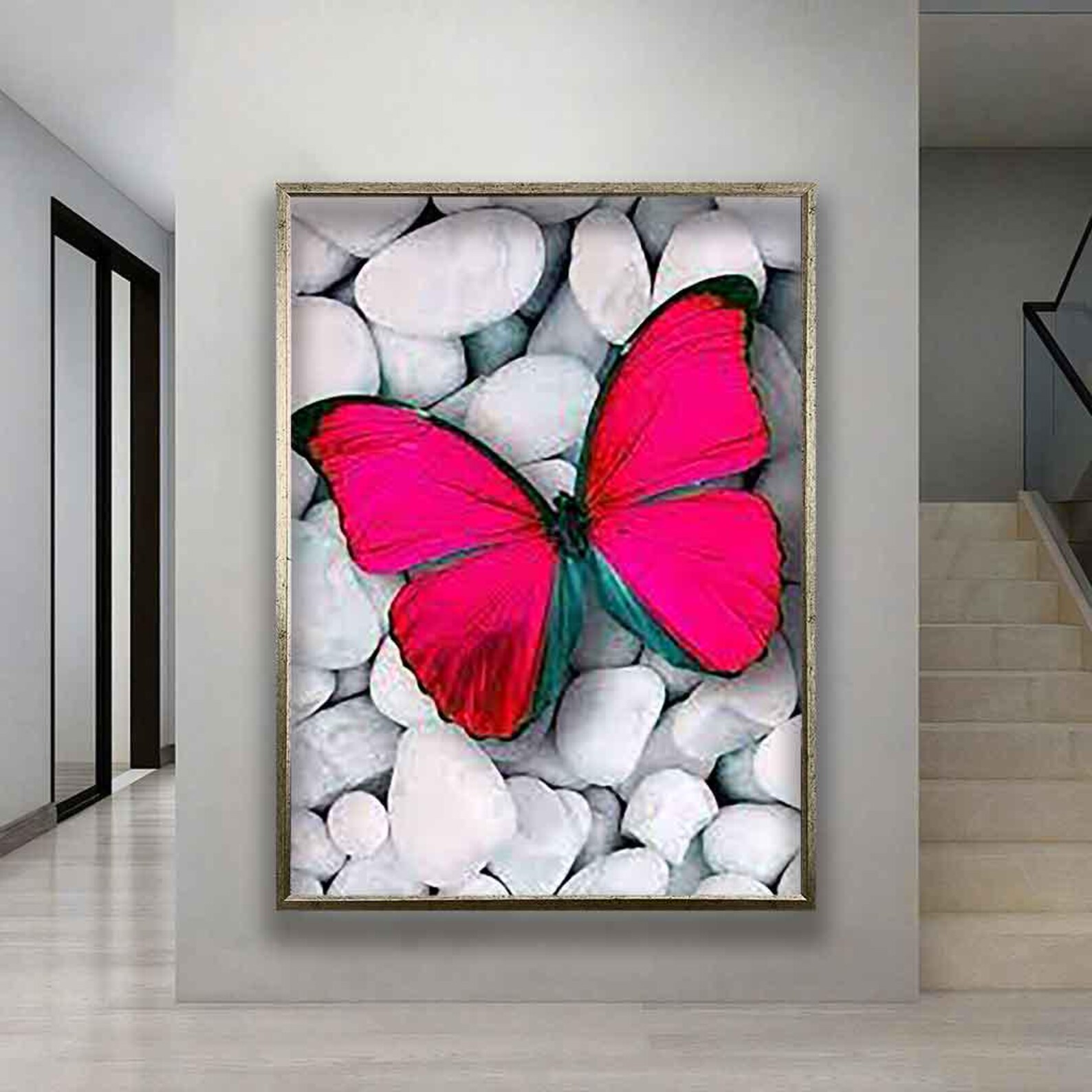Butterfly Painting ,on Canvas,living Room Wall Art,modern Wall Decor ...
