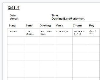 Guitar Practice List - Etsy