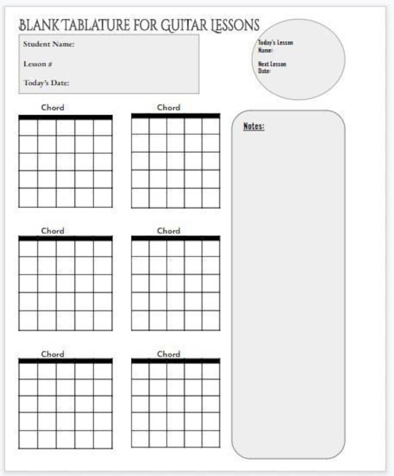 Tablature | Tab | Blank Tablature Boxes | Tab Sheet | Guitar Chords ...