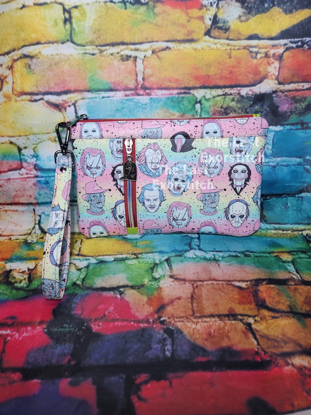 Pastel Horror - Handmade Zippy Clutch Wristlet Faux Leather - Etsy