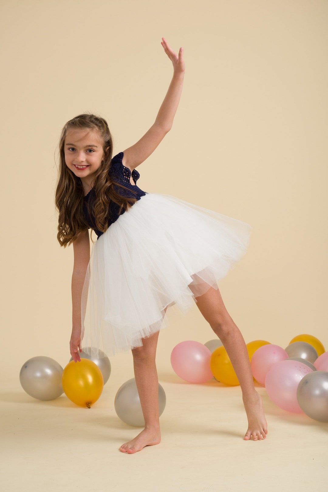 Girls Dress Girls White Dress Flower Girl Dress Tulle Etsy