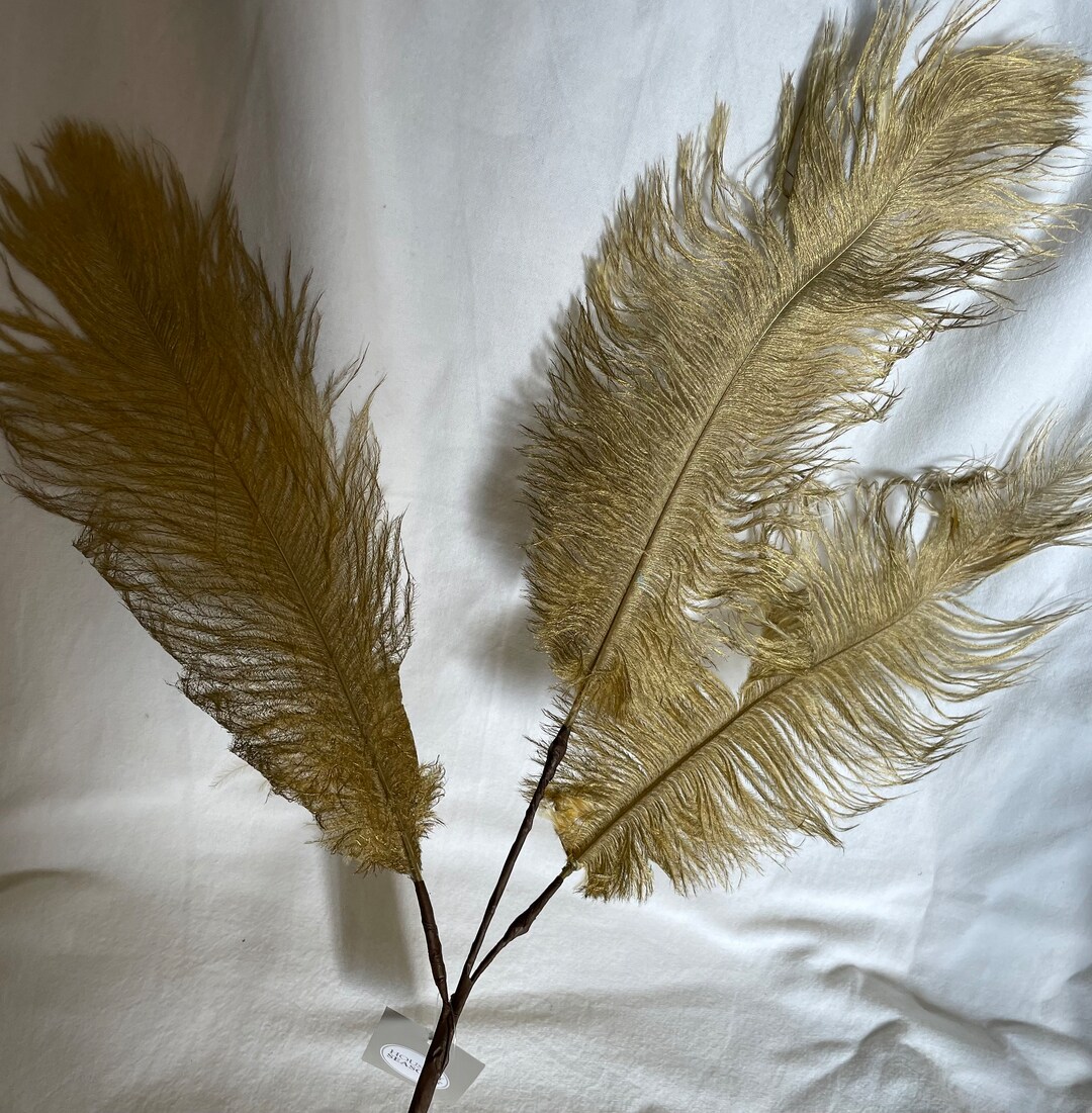 Feather Plug Gold Feather Duster Decorative Bouquet Long Large L 61 Cm ...