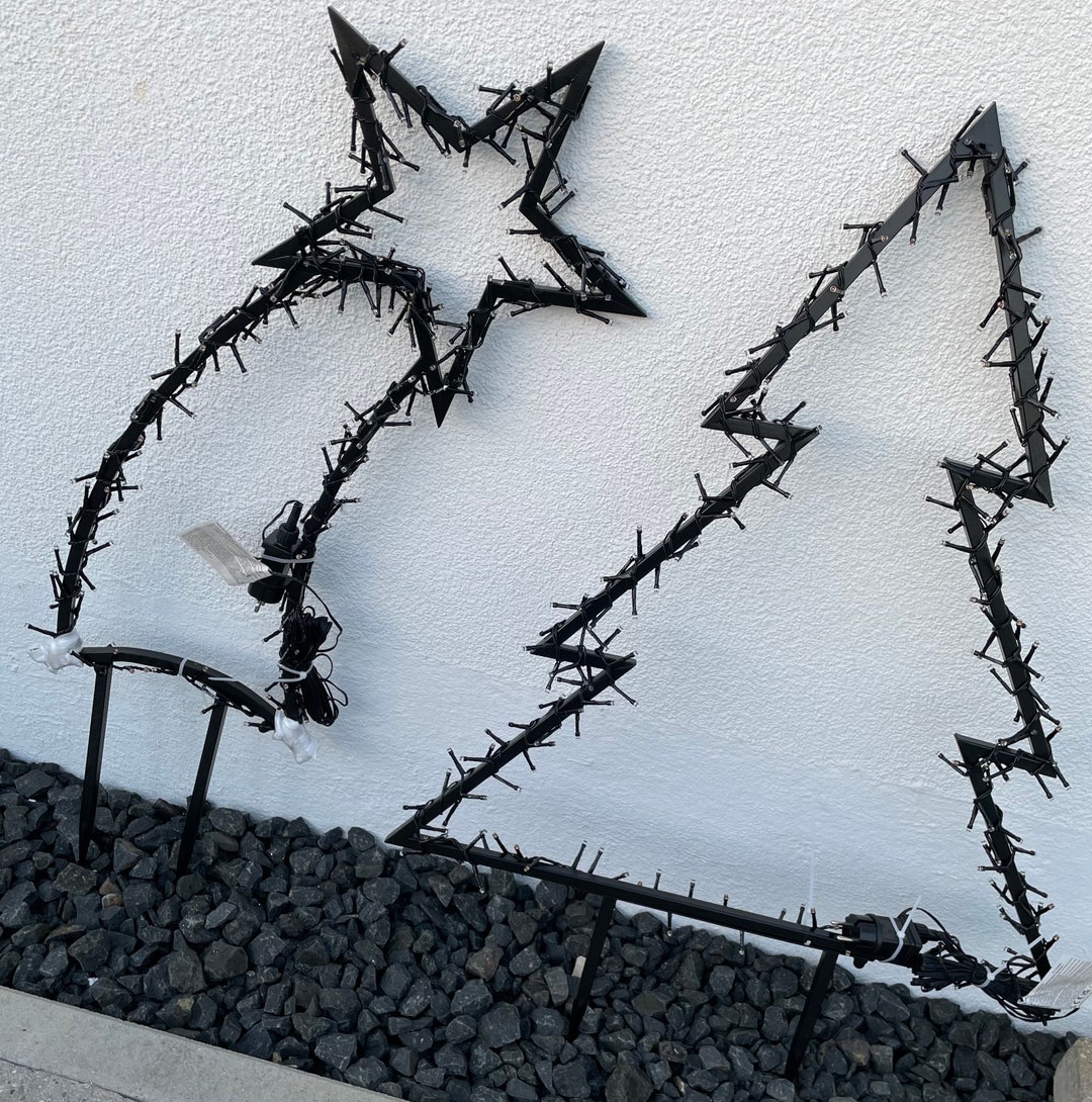 Tree Star Shooting Star LED Lighting Outdoor Spike Garden Christmas 1m ...