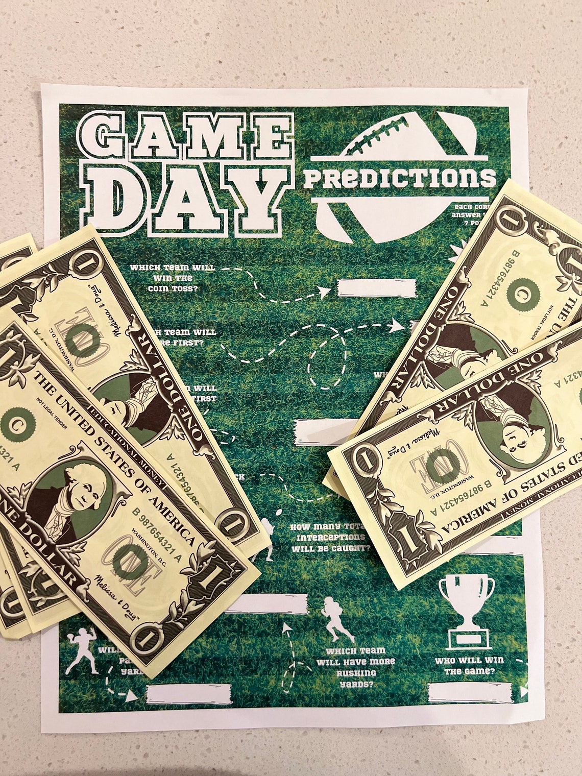 Super Bowl Predictions Game ~ Football Party Games ~ Printable Digital ...