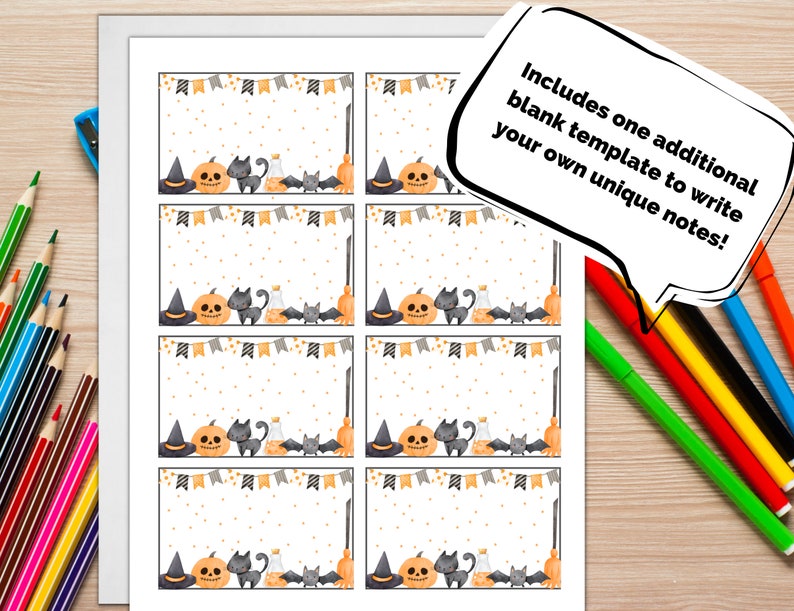 Halloween Cards Classroom Cards, Candy Tags Printable Digital Download ...
