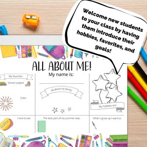 Back to School Resource for Teachers ~ Meet Your Students ~ All About ...