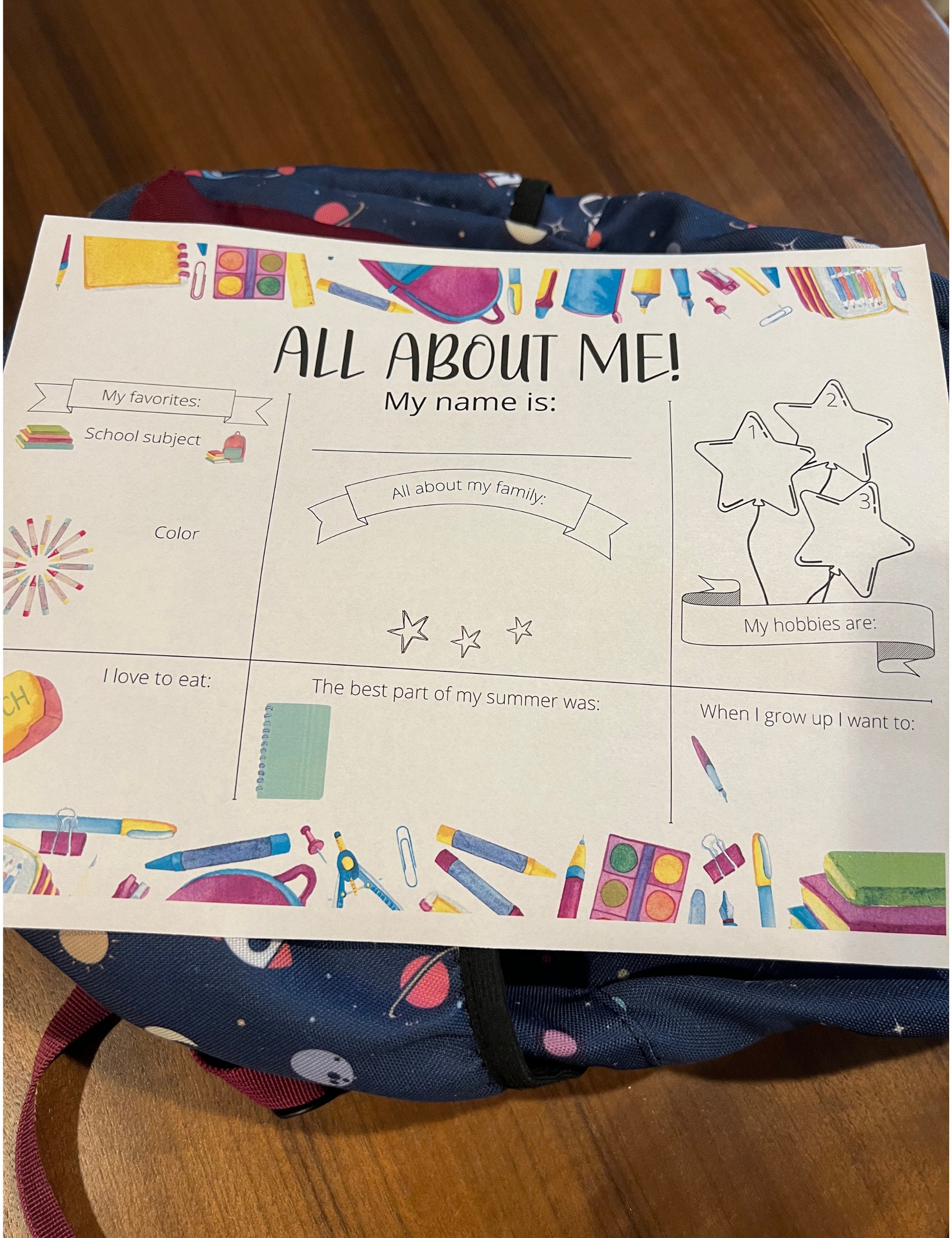 Back to School Resource for Teachers ~ Meet Your Students ~ All About ...