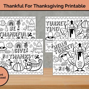 Thanksgiving Coloring Placemats ~ Printable Digital Download ~ 6 ...