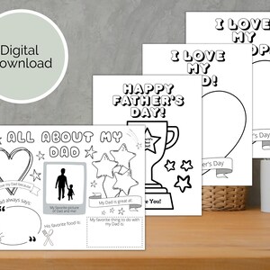 Father's Day Bundle Handprint Coloring Pages All About - Etsy