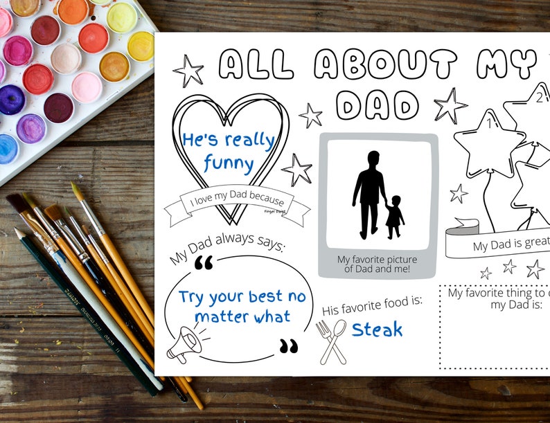 Father's Day Bundle Handprint Coloring Pages All About Dad BONUS Gift ...