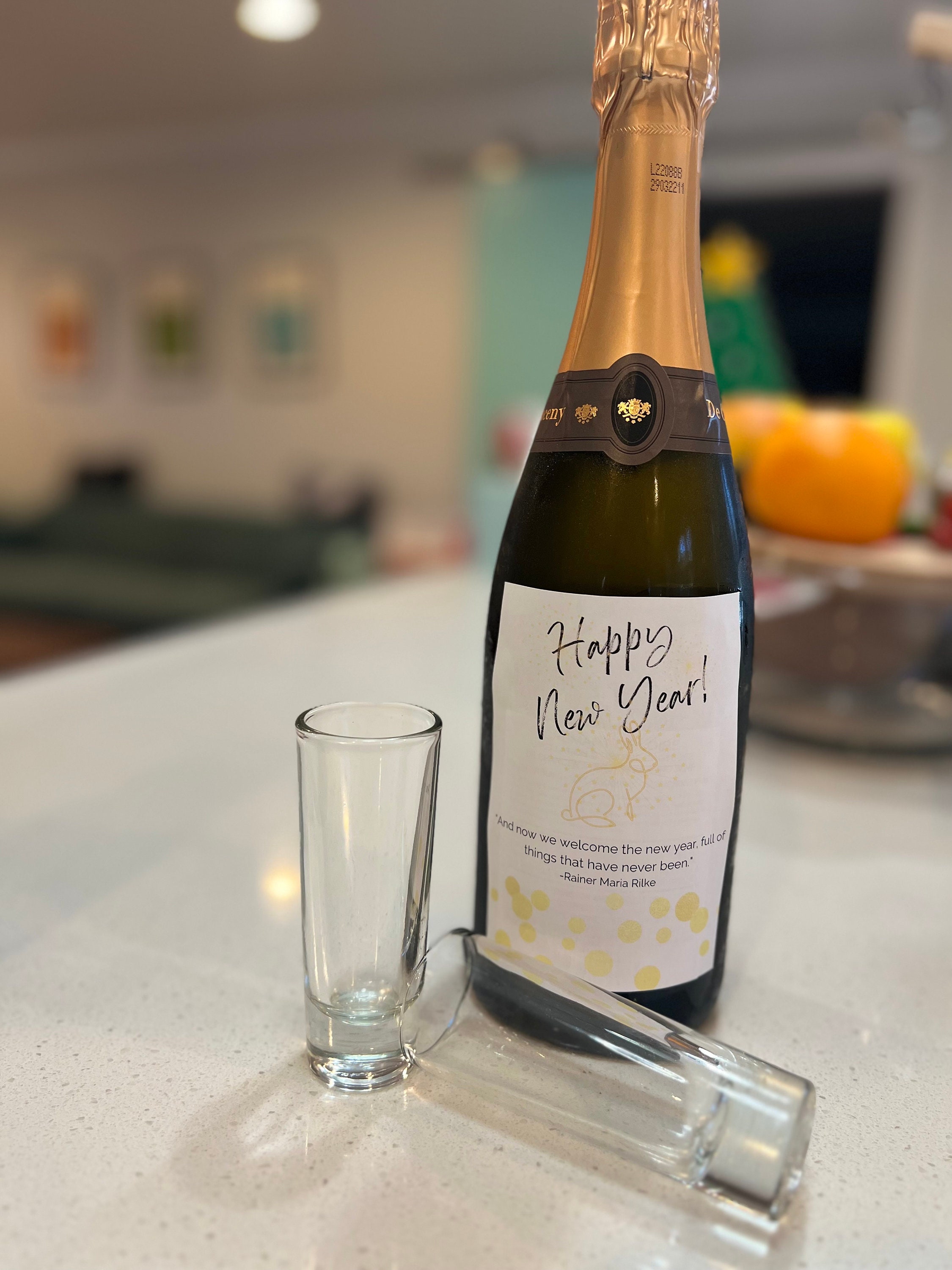 New Year's Eve Champagne Labels ~ Host Gift ~ Printable Digital ...