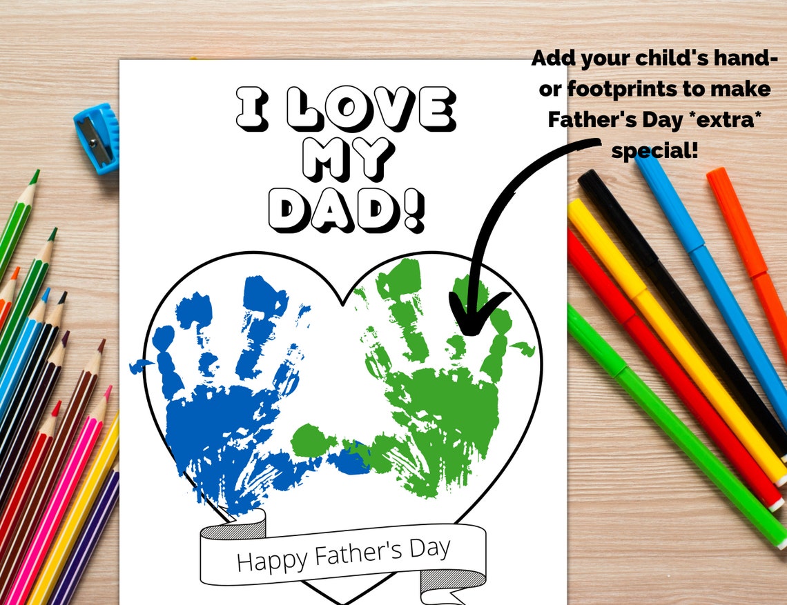 Father's Day Bundle Handprint Coloring Pages All About Dad BONUS Gift ...