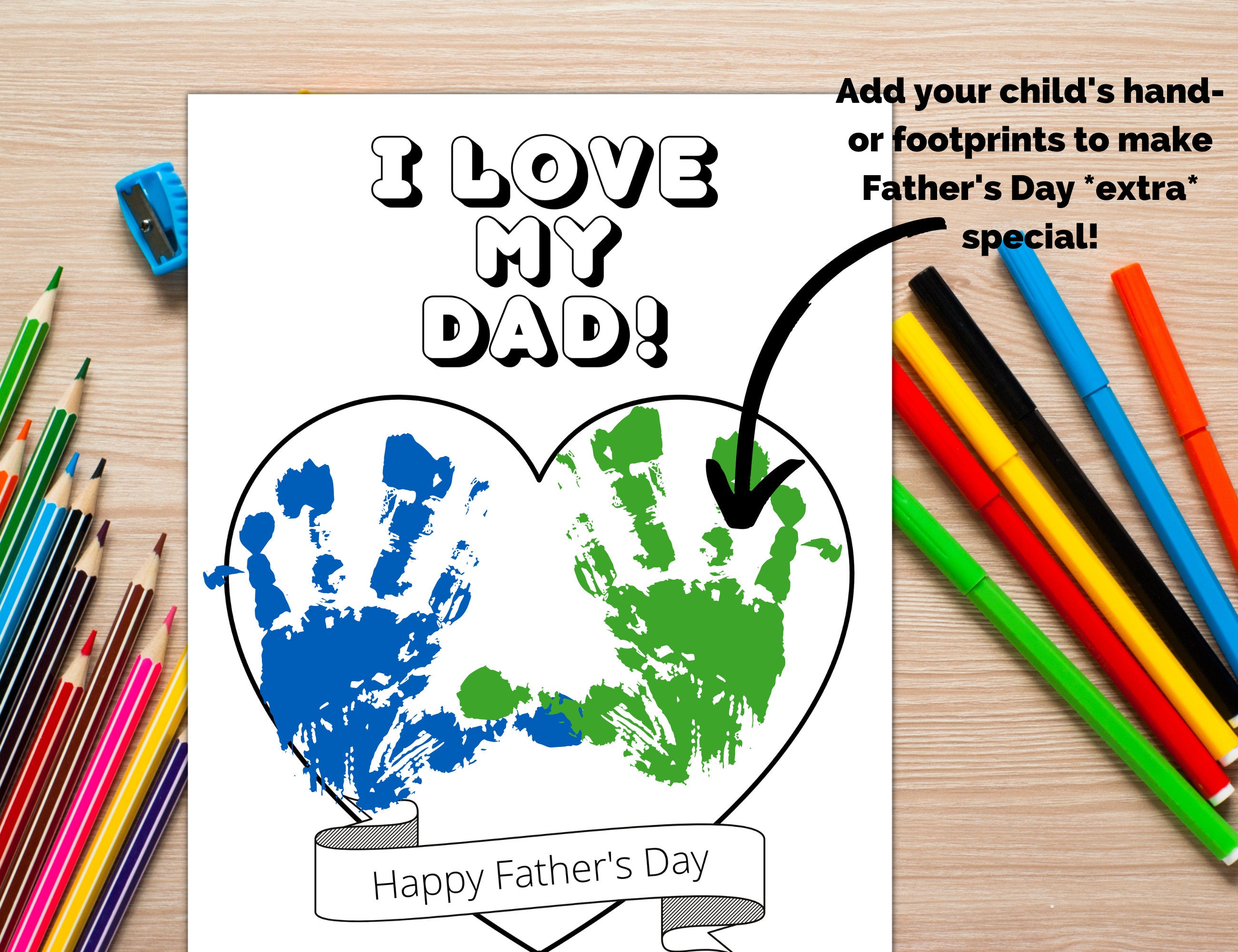 Father's Day Bundle ~ Handprint Coloring Pages + All About Dad + BONUS ...
