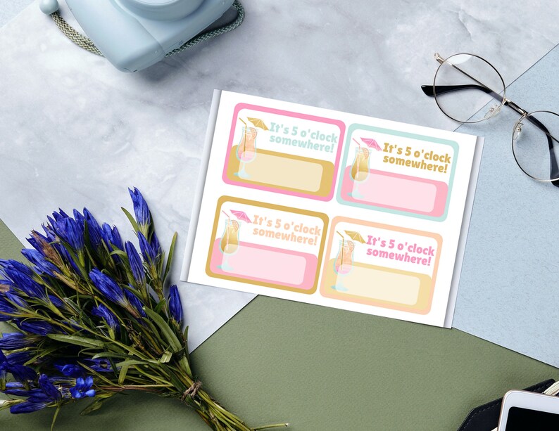 Spring Break/summer Beer Labels Printable Digital Download It's 5 O ...