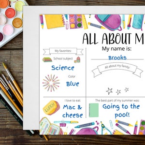 Back to School Resource for Teachers ~ Meet Your Students ~ All About ...