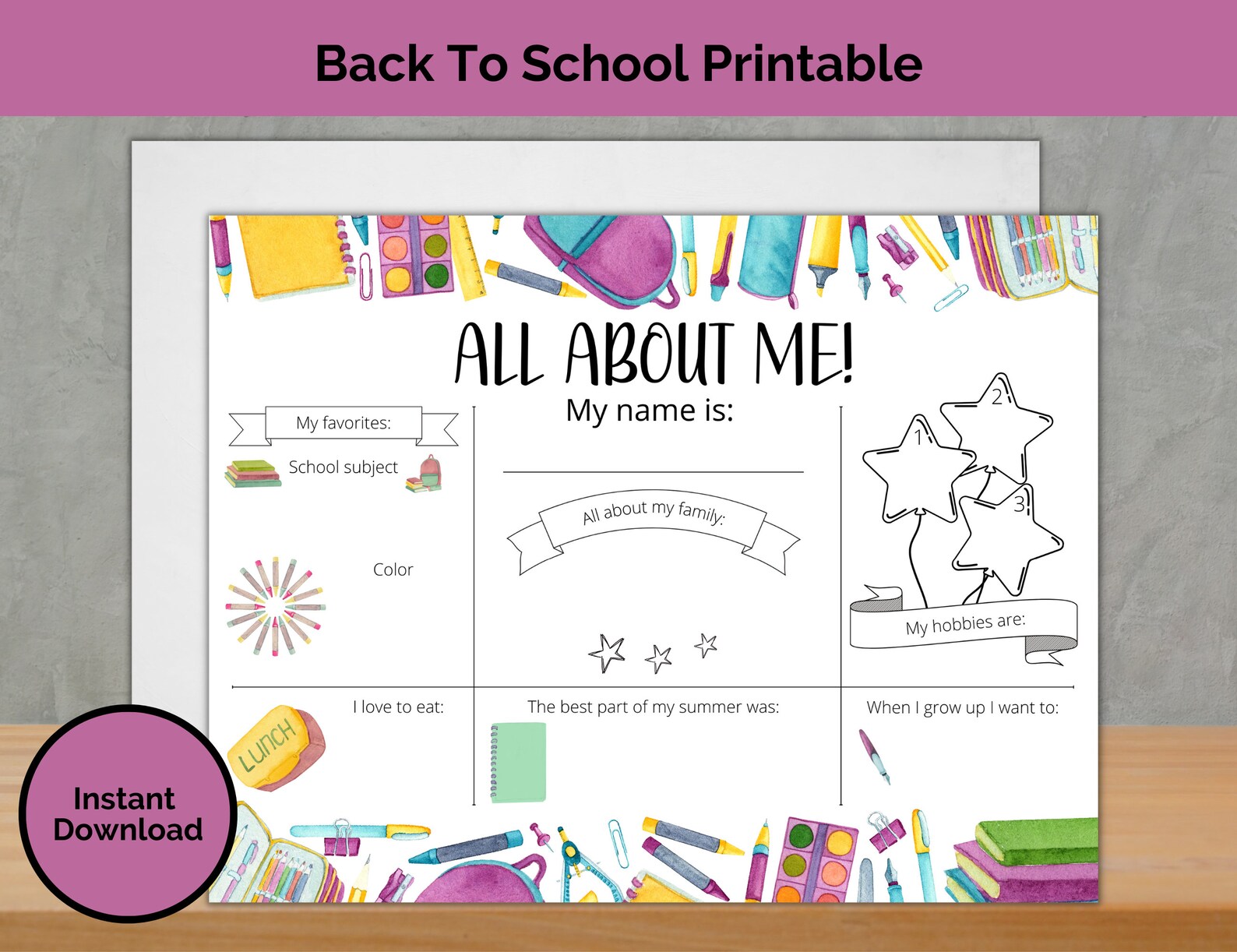 Back to School Resource for Teachers Meet Your Students - Etsy