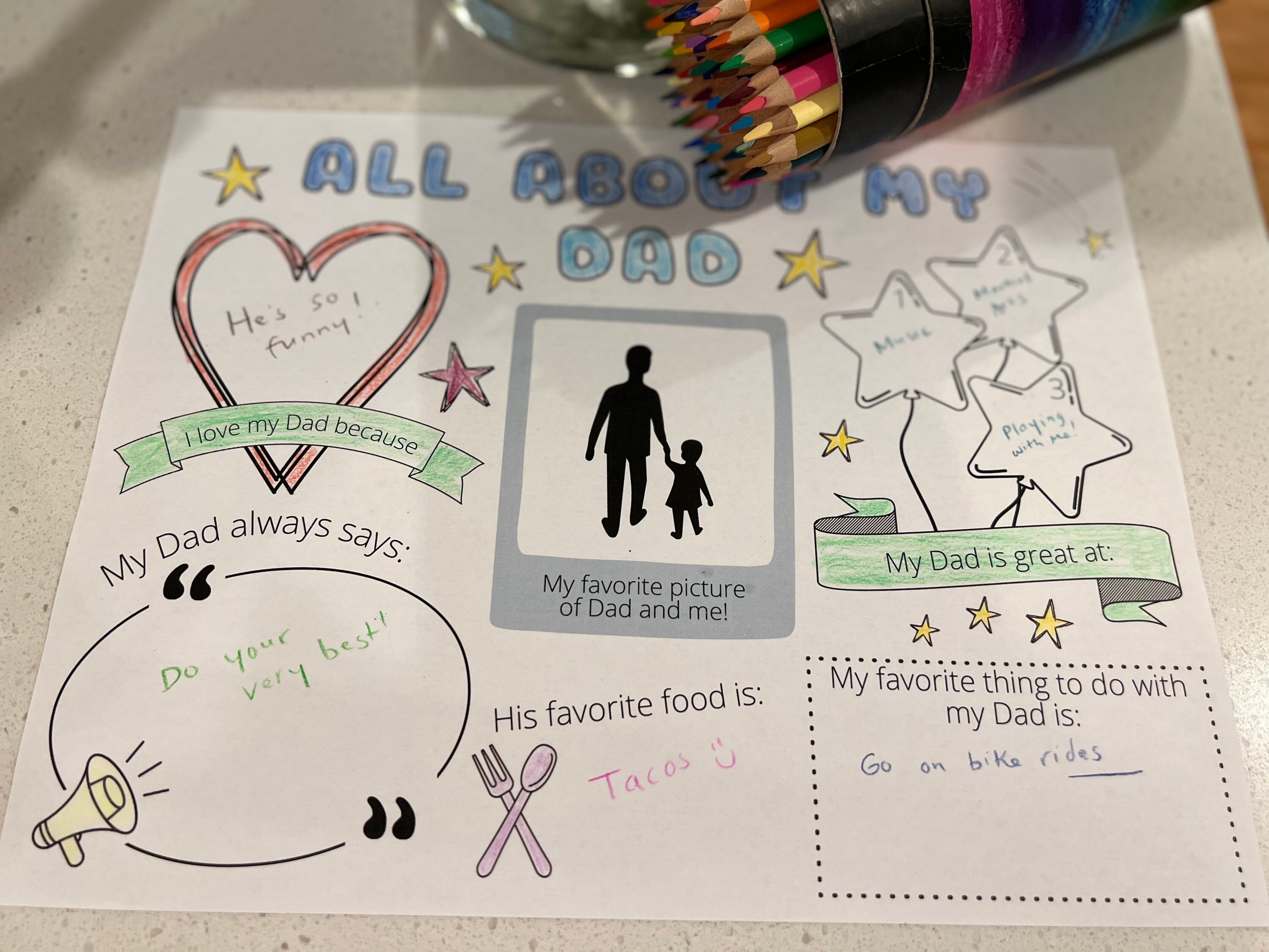 Father's Day Bundle ~ Handprint Coloring Pages + All About Dad + BONUS ...