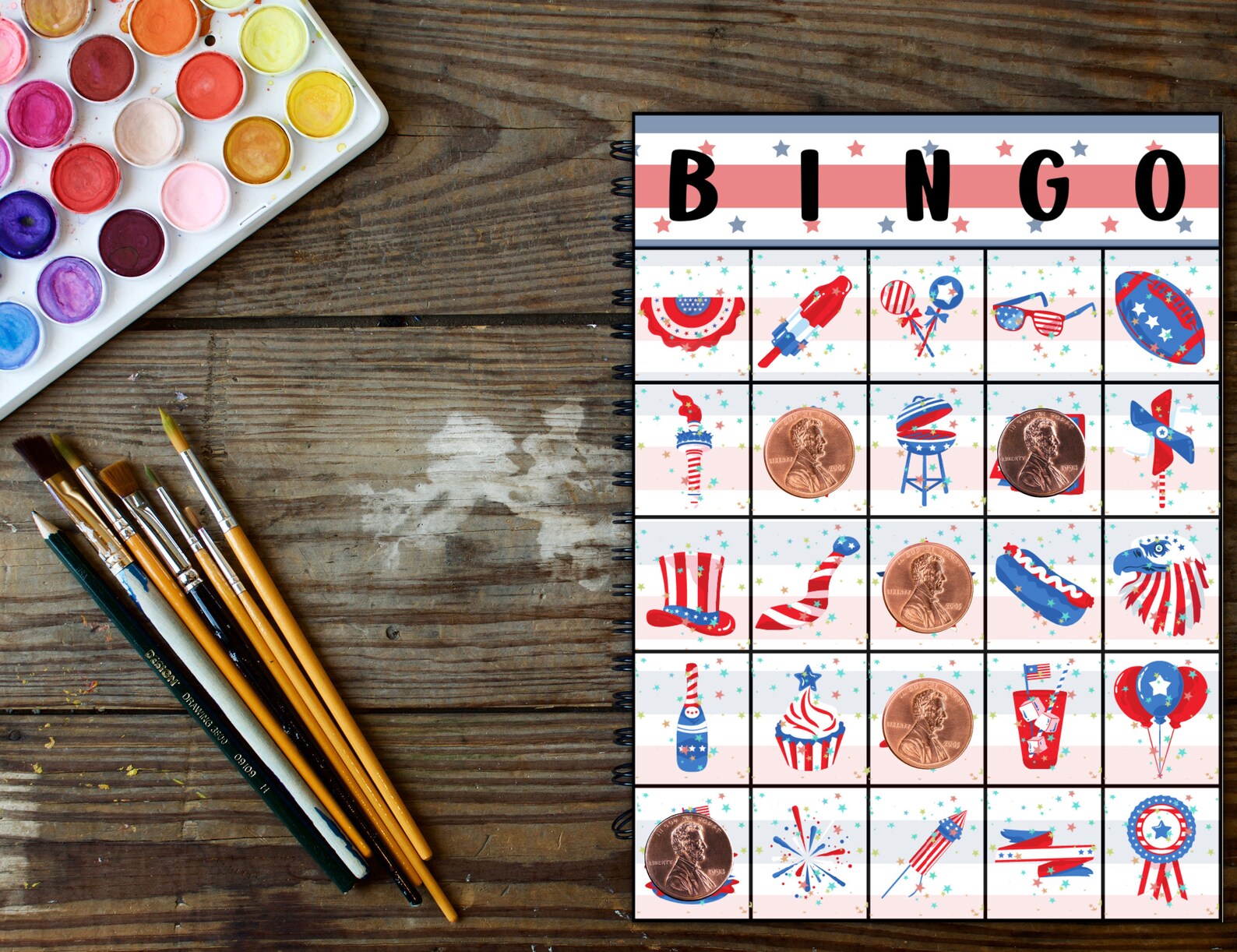 July 4th Bingo Cards ~ Independence Day Game ~ Printable Digital ...
