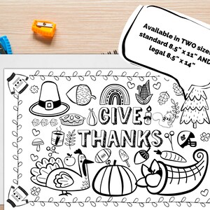Thanksgiving Coloring Placemats ~ Printable Digital Download ~ 6 ...