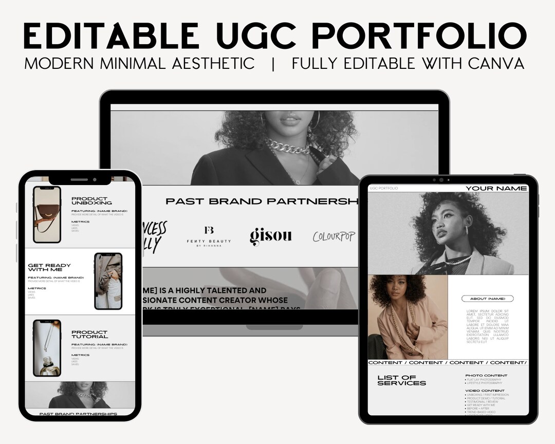 UGC Portfolio UGC Template UGC Media Kit Clean Minimal Portfolio ...