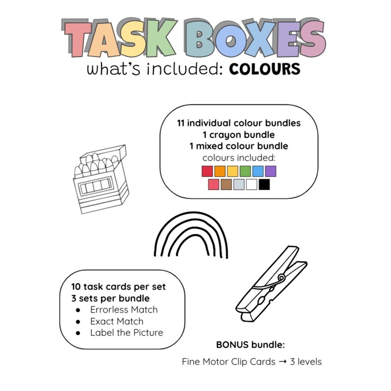 Task Box Activities Colours - Etsy