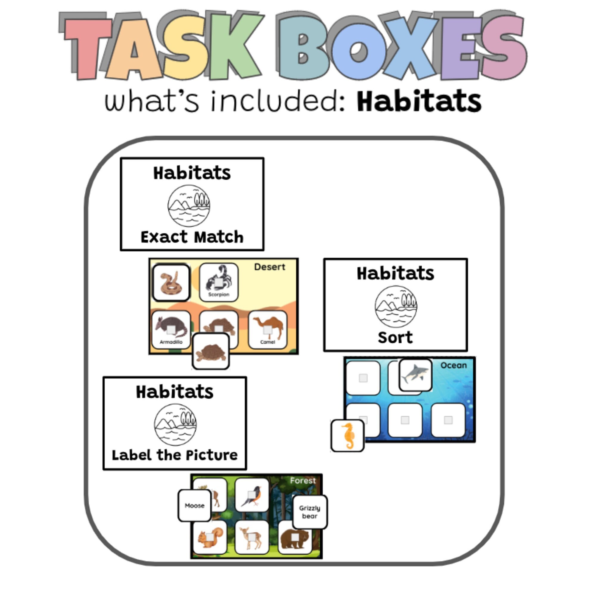 Habitats - Task Box Activities - Etsy