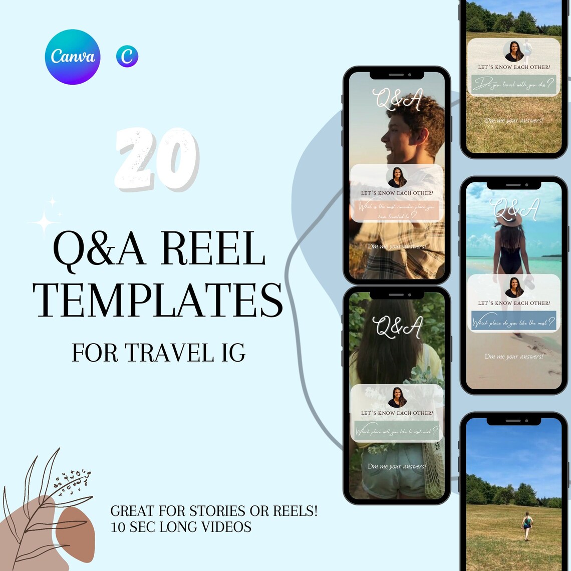 20 Instagram Reel Template | Reel Template Editable in Canva ...