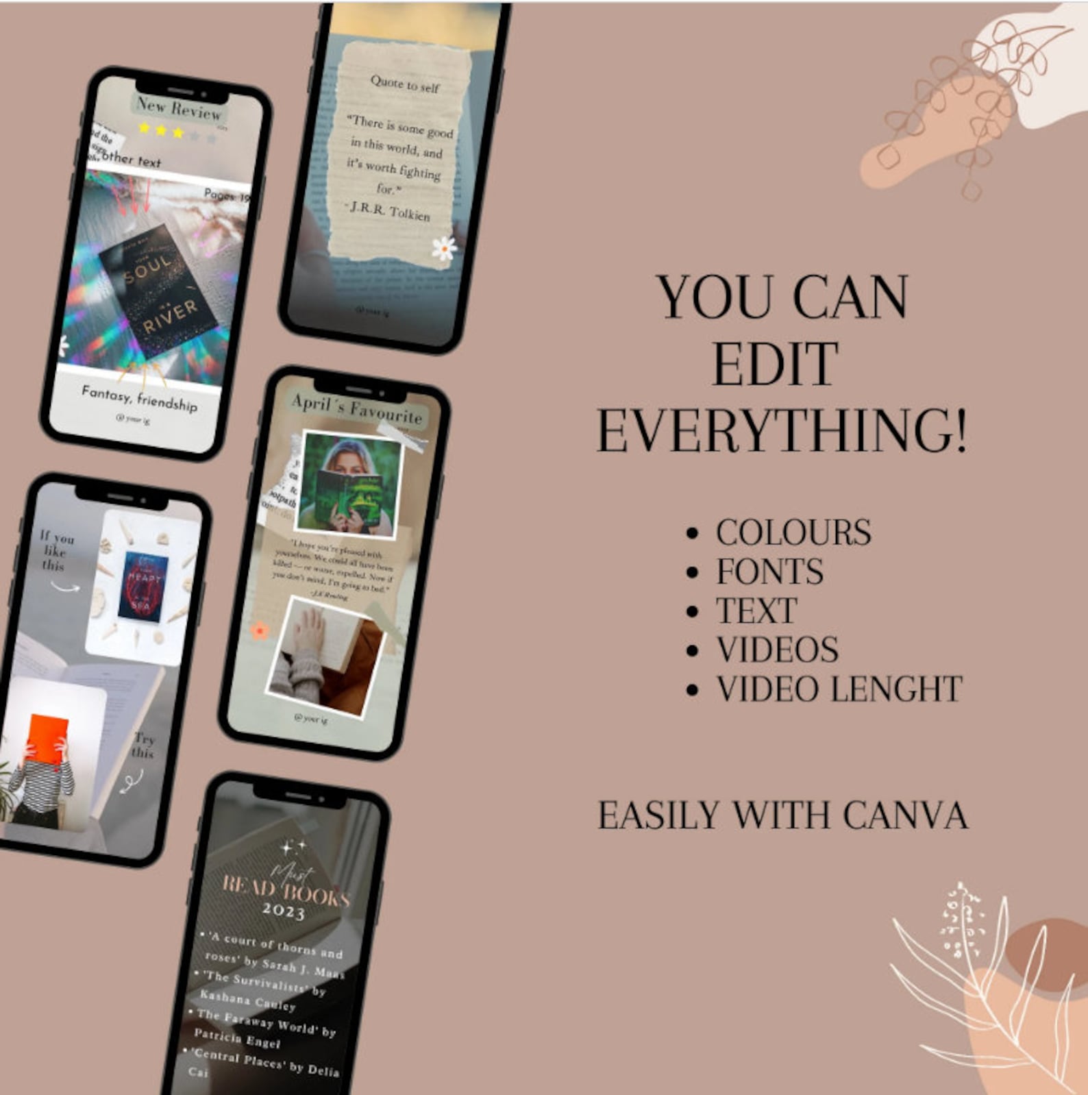 Book Pack Templates |bookstagram | Booktok | Canva Templates | Reel ...