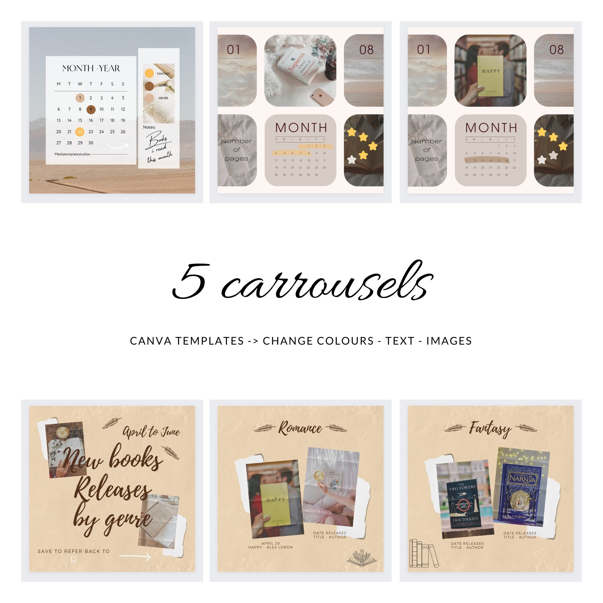 Book Pack Templates |bookstagram | Booktok | Canva Templates | Reel ...