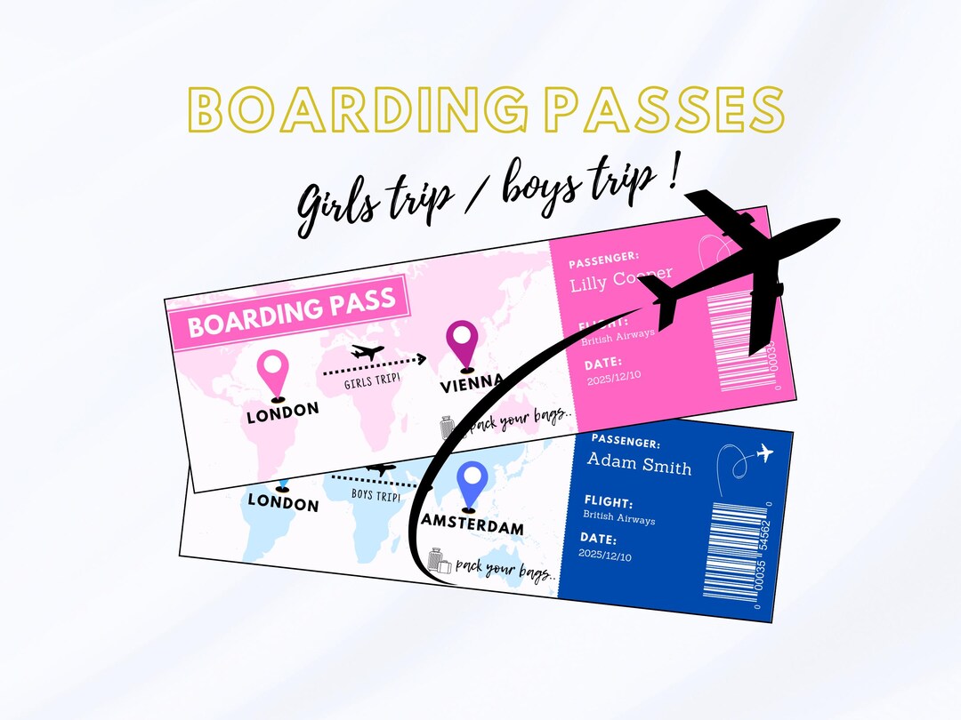 EDITABLE Boarding Pass - Girls Trip / Boys Trip - Etsy