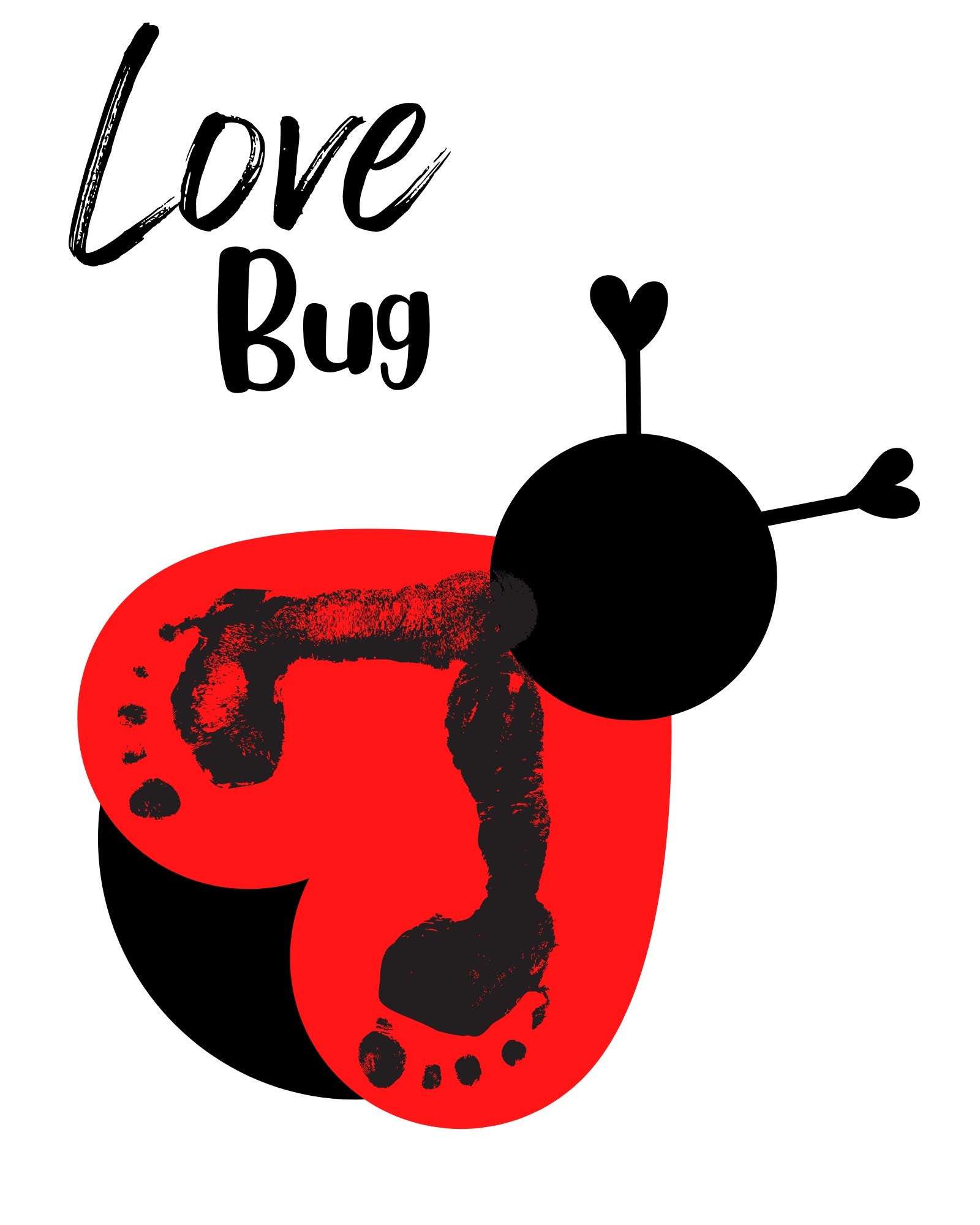 Love Bug Footprint Art - Etsy
