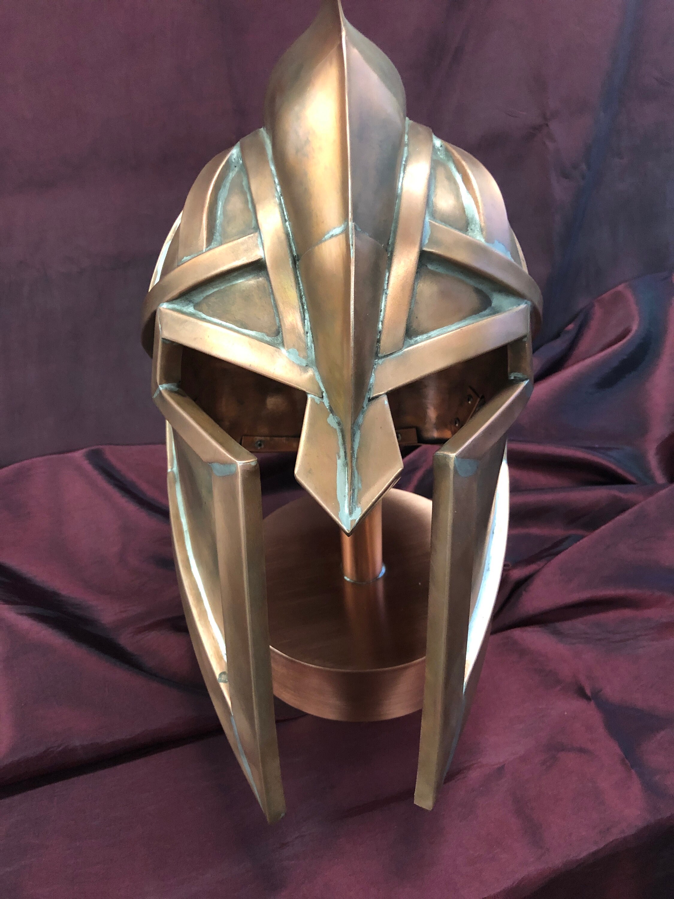 Handmade Copper Spartan Helmet, Body Armor Helmet, Copper Helmet ...