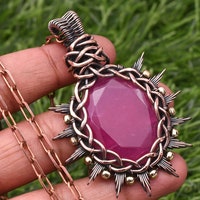 Faceted Red Ruby Copper Wire Wrap Pendant: Oxidized Gemstone Jewelry - Etsy
