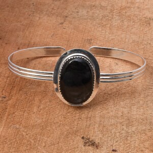 Hypersthene Cuff 925 Sterling Silver Bangle Hypersthene Gemstone ...