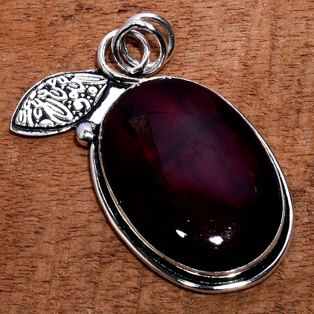 Red Labradorite 925 Sterling Silver Pendant Necklace - Etsy