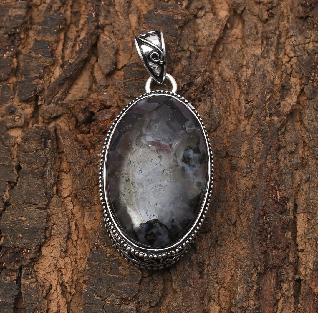 Mystic Merlinite Gemstone 925 Sterling Silver Pendant Necklace - Etsy
