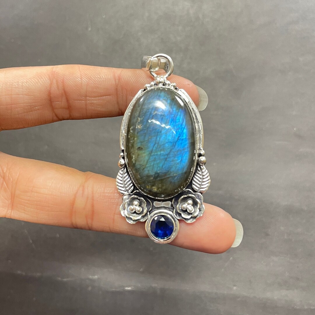 Labradorite Gemstone 925 Sterling Silver Pendant Necklace for Christmas ...