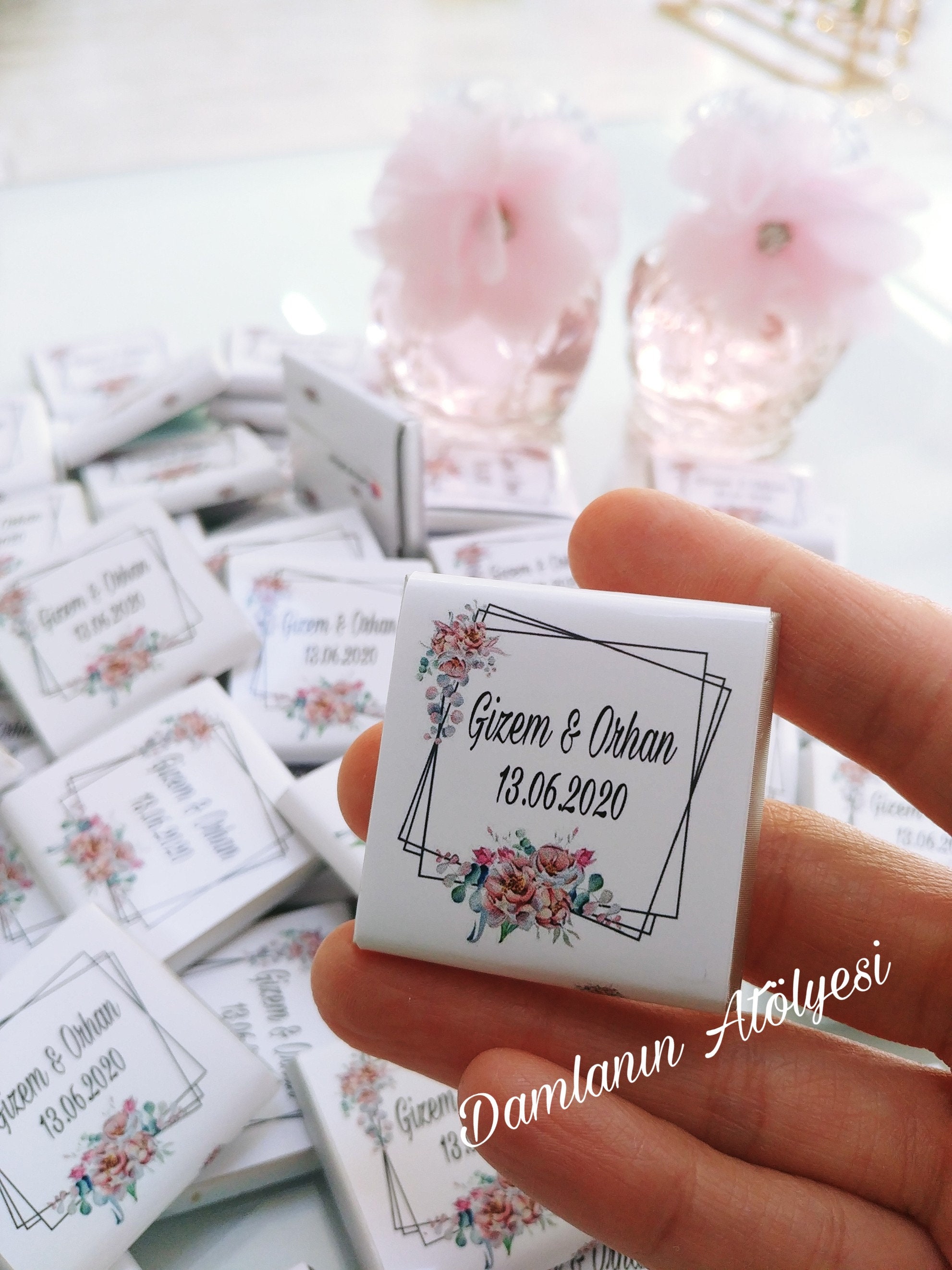Personalized Wedding Chocolates, Engagement Favors With Metal Gift Box ...