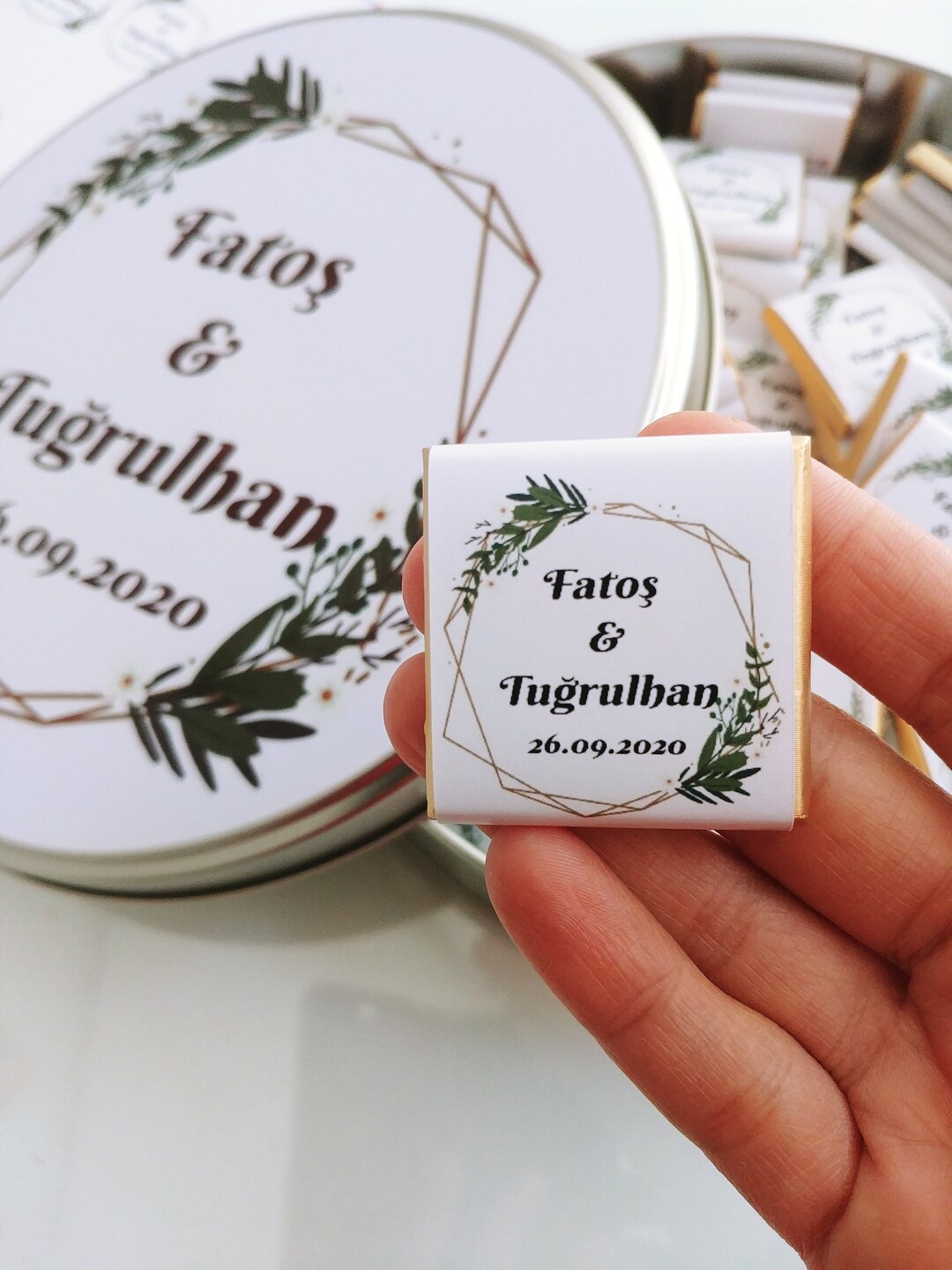 Personalized Wedding Chocolates, Engagement Favors With Metal Gift Box ...